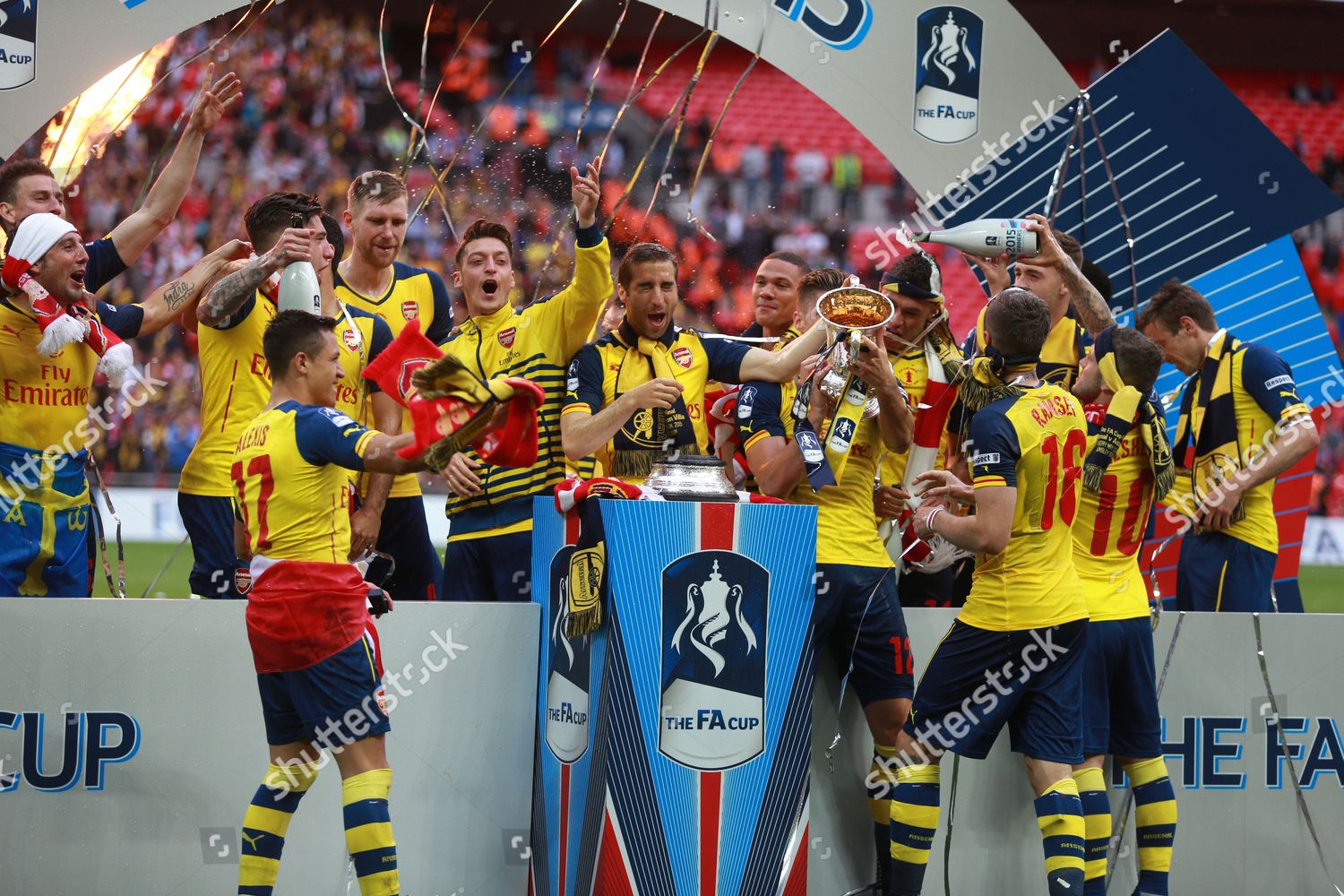 Arsenal Celebration After Trophy Presentation Spraying Editorial Stock ...