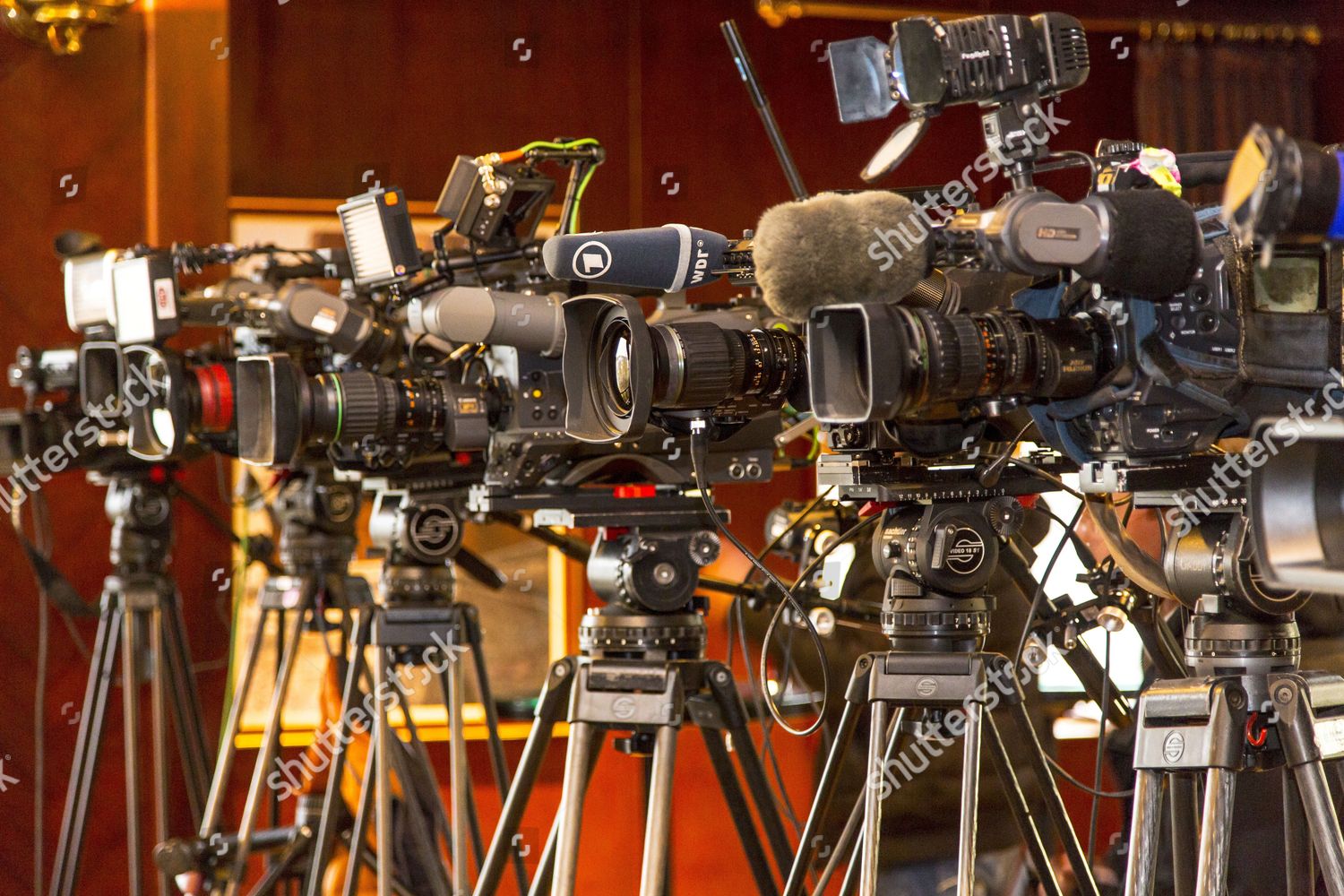 Television Cameras On Tripods Press Conference Editorial Stock Photo ...