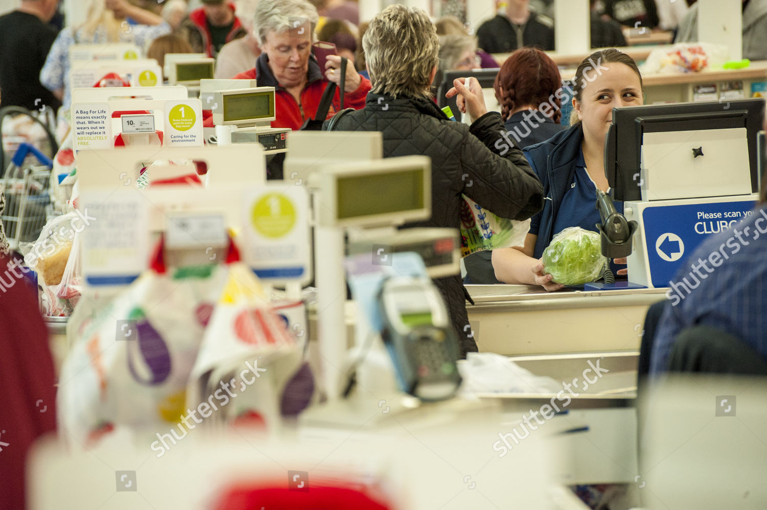 Tesco Extra Check Out Serpentine Green Editorial Stock Photo - Stock ...