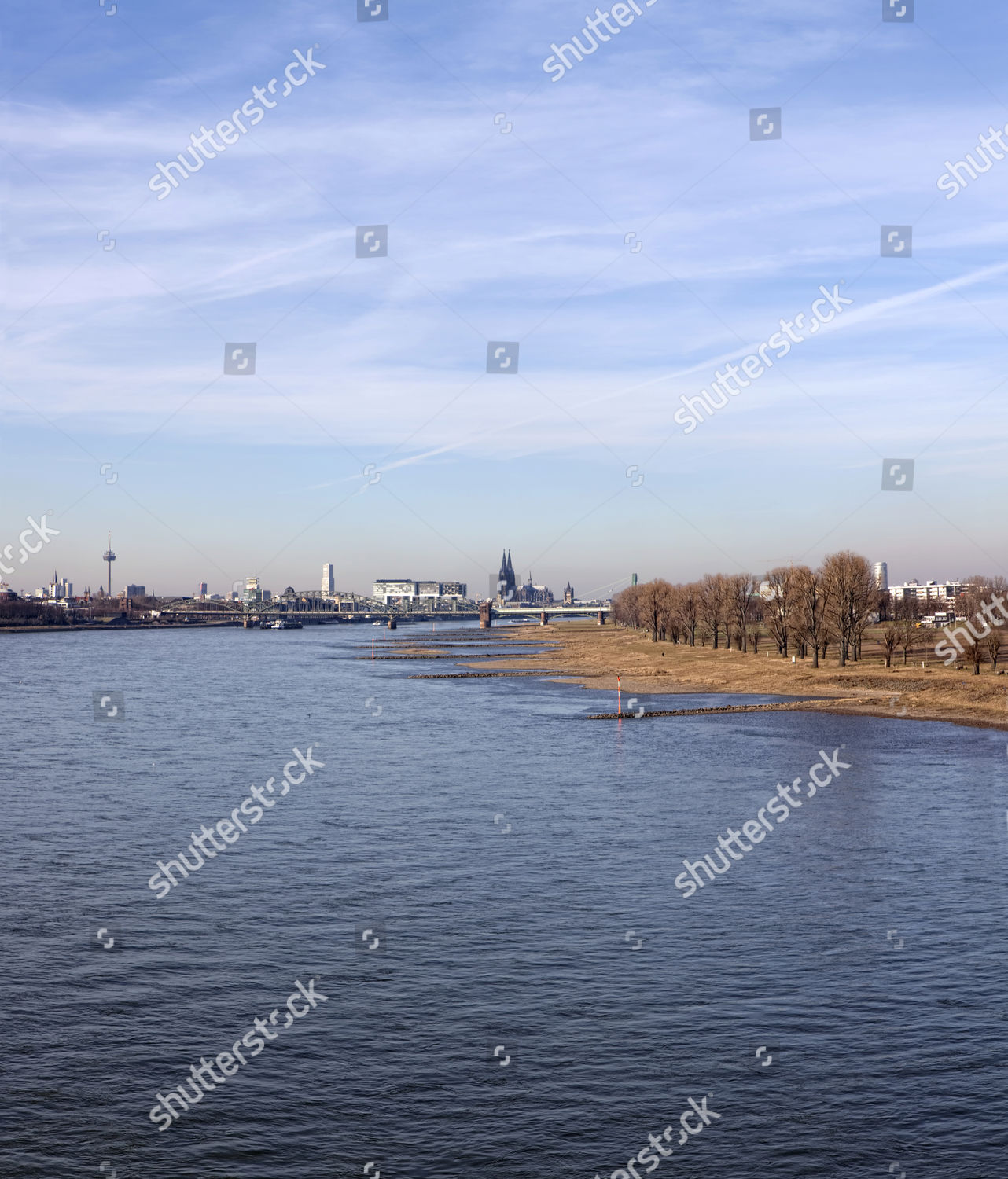 View On Cologne Rodenkirchen Rheinbruecke Highway Editorial Stock Photo ...