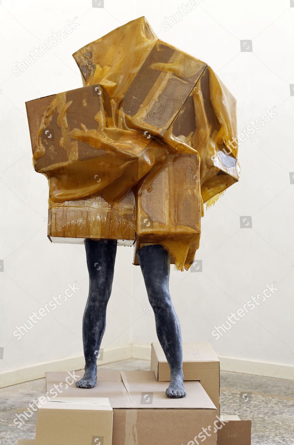 Statue Head Torso Hidden Under Boxes Editorial Stock Photo - Stock ...