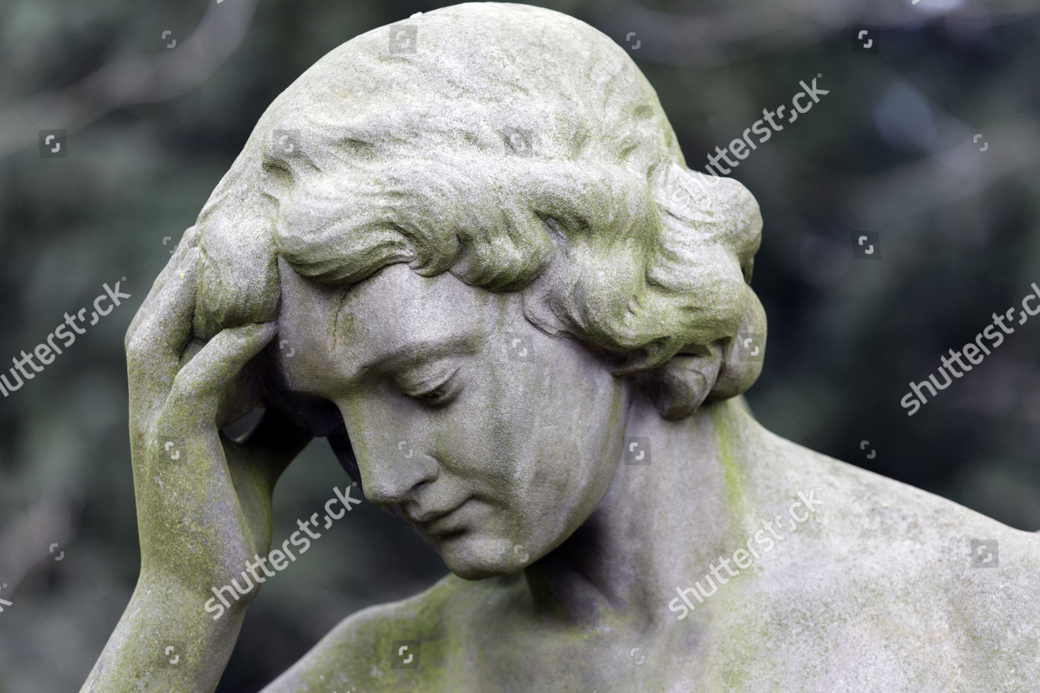 Head Grieving Angel Historic Grave Sculpture Editorial Stock Photo ...