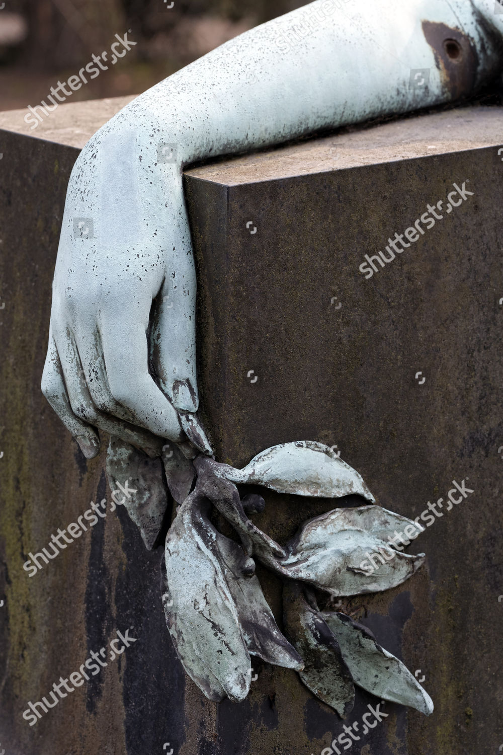 Limp Hand Drooping Laurel Branch Sculpture Editorial Stock Photo ...