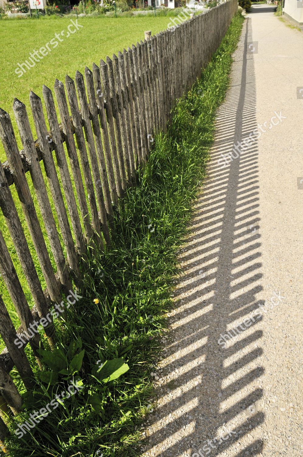 Wooden Fence Separating Path Lawn Fraueninsel Editorial Stock Photo ...