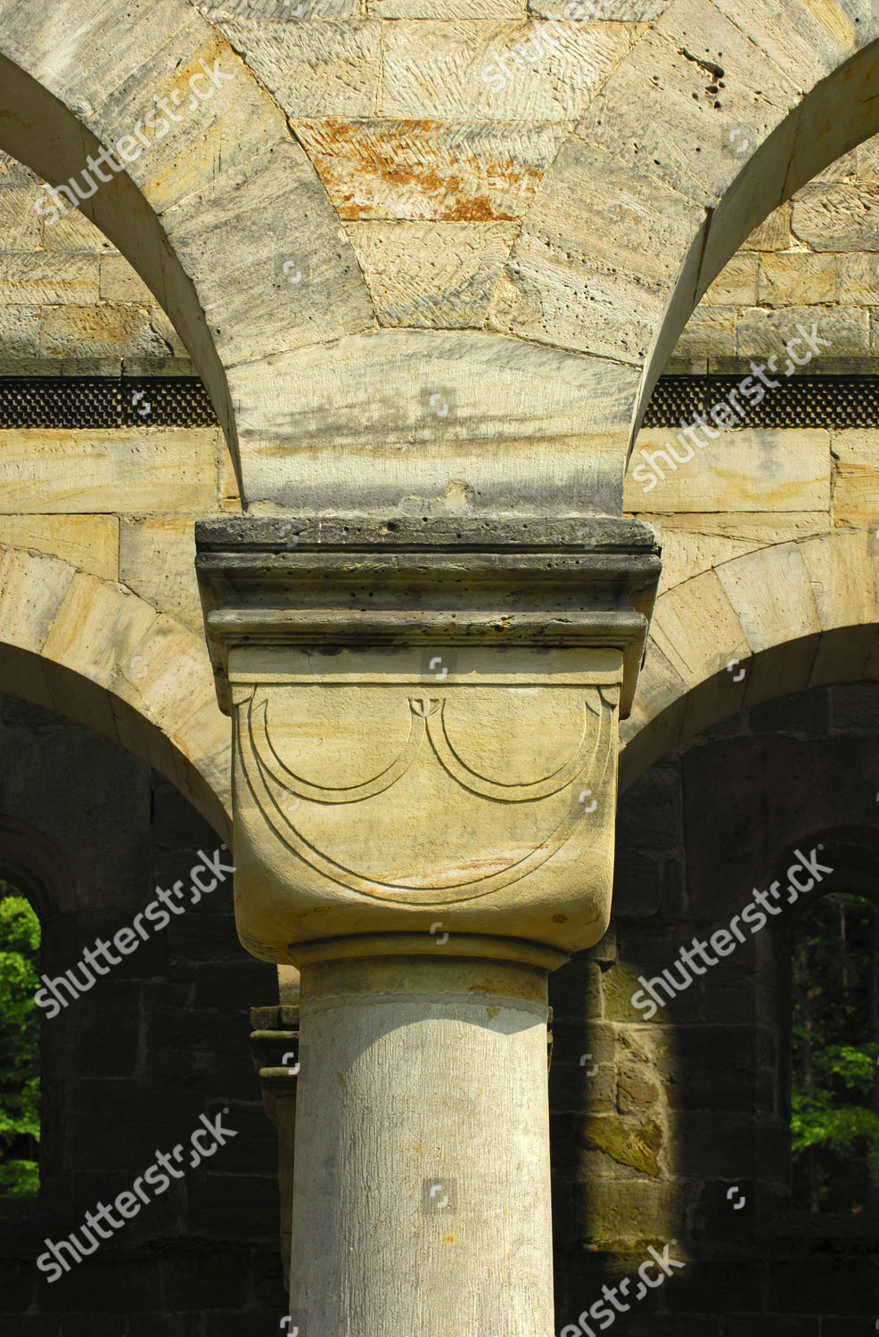 Round Column Romanesque Cube Capital Ruins Editorial Stock Photo ...