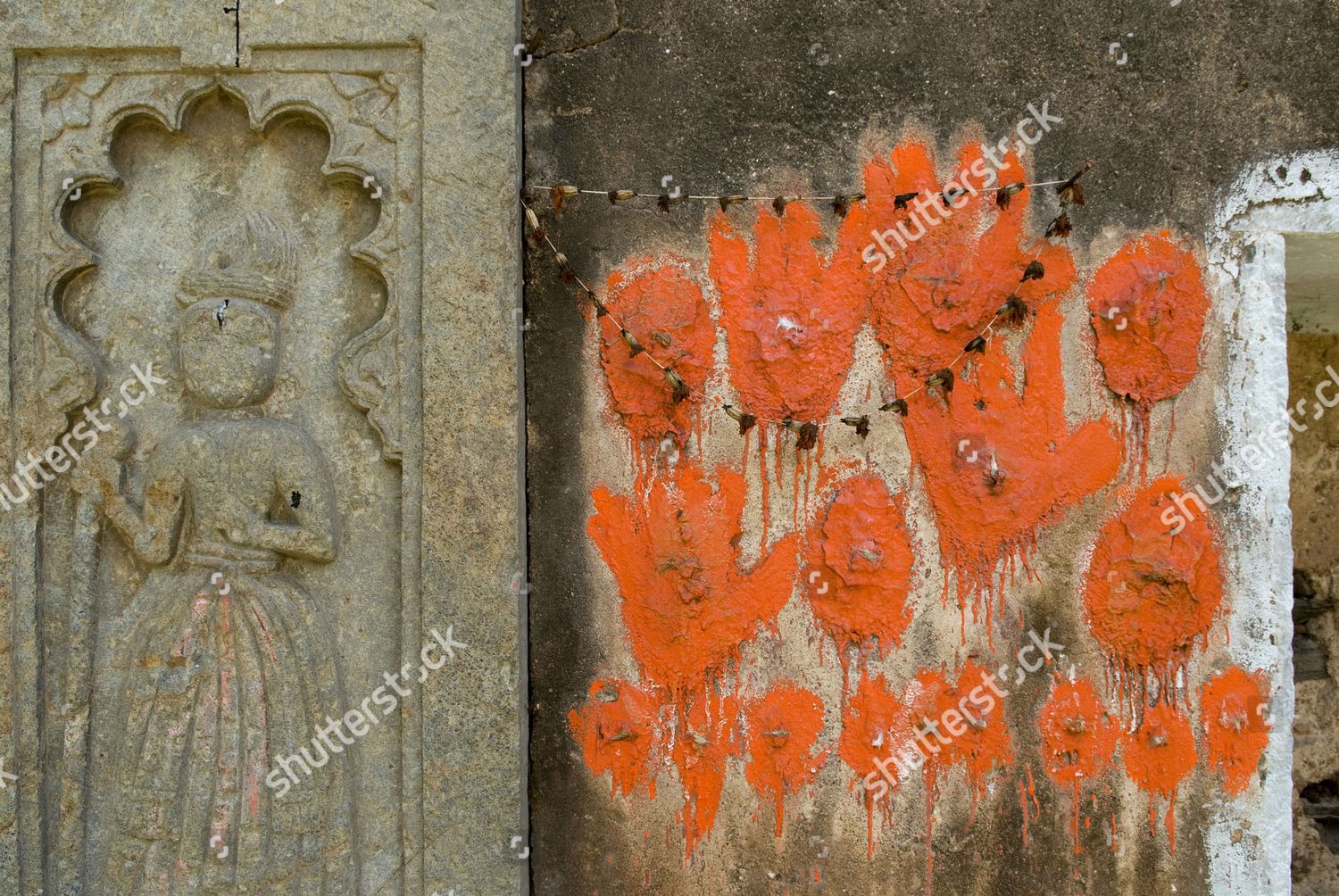 Sati Handprints Karni Fort Bambora Rajasthan Editorial Stock Photo ...
