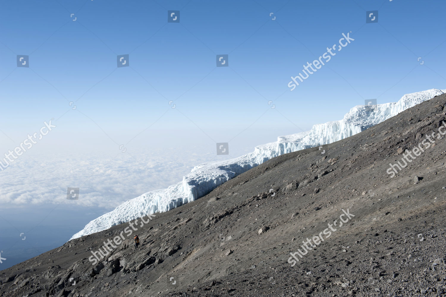 Ice Rebmann Glacier On Crater Rim Editorial Stock Photo - Stock Image ...