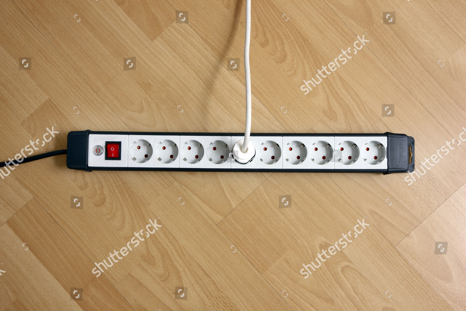 Multiple Outlet Strip Connection Multiple Electrical Editorial Stock ...