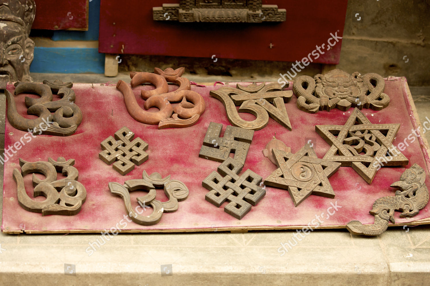 Hindu Buddhist Symbols Including Swastika Star Editorial Stock Photo ...