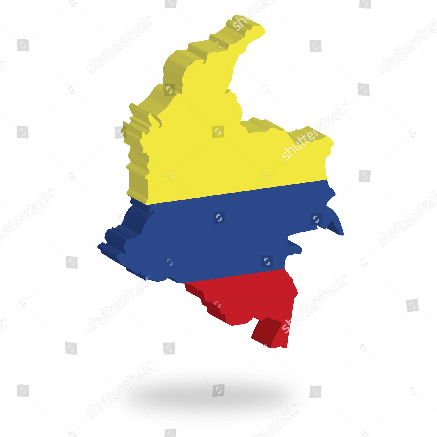 Shape National Flag Colombia Levitating 3d Editorial Stock Photo ...