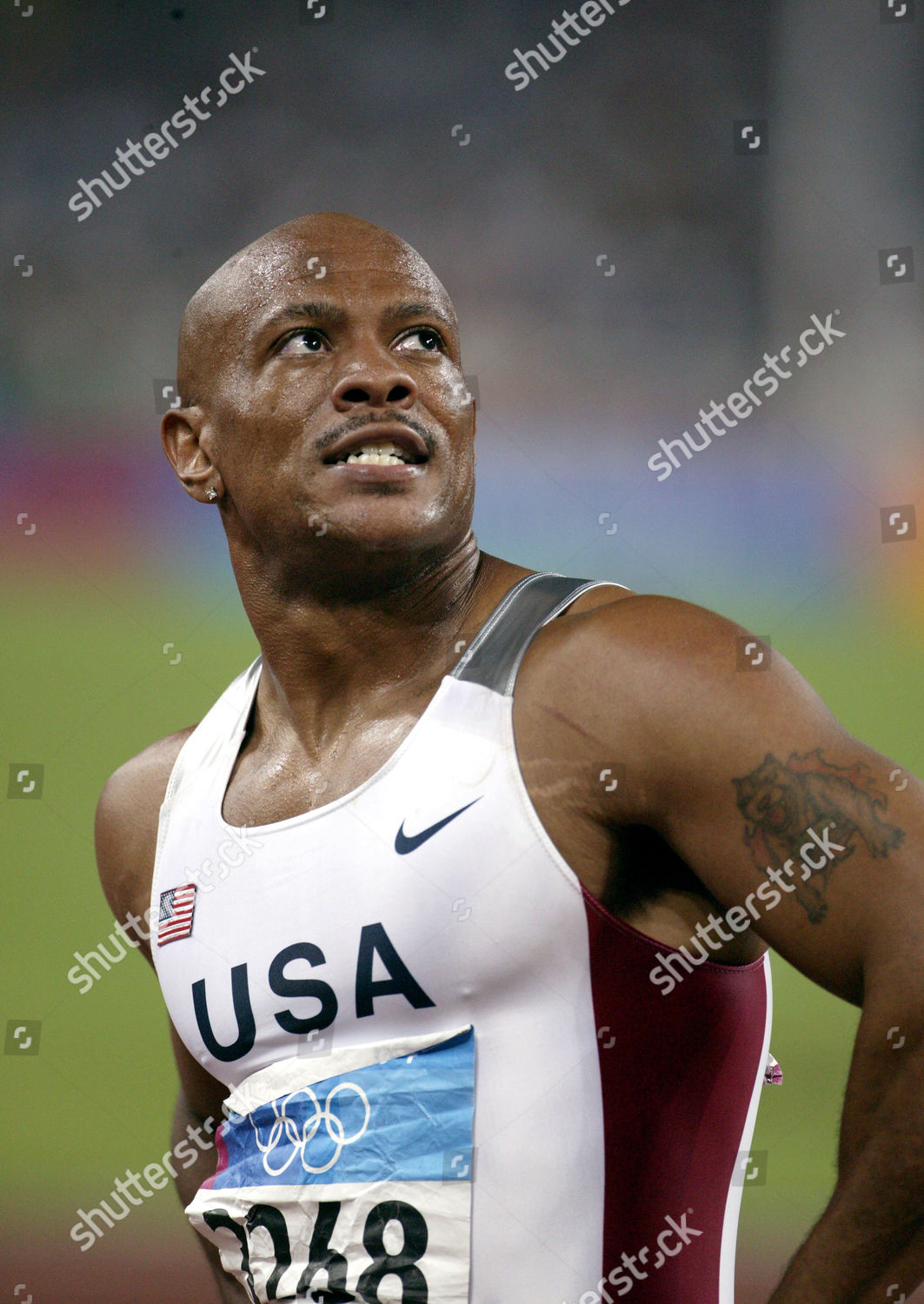 Maurice Greene Celebrates After Winning Bronze Editorial Stock Photo ...