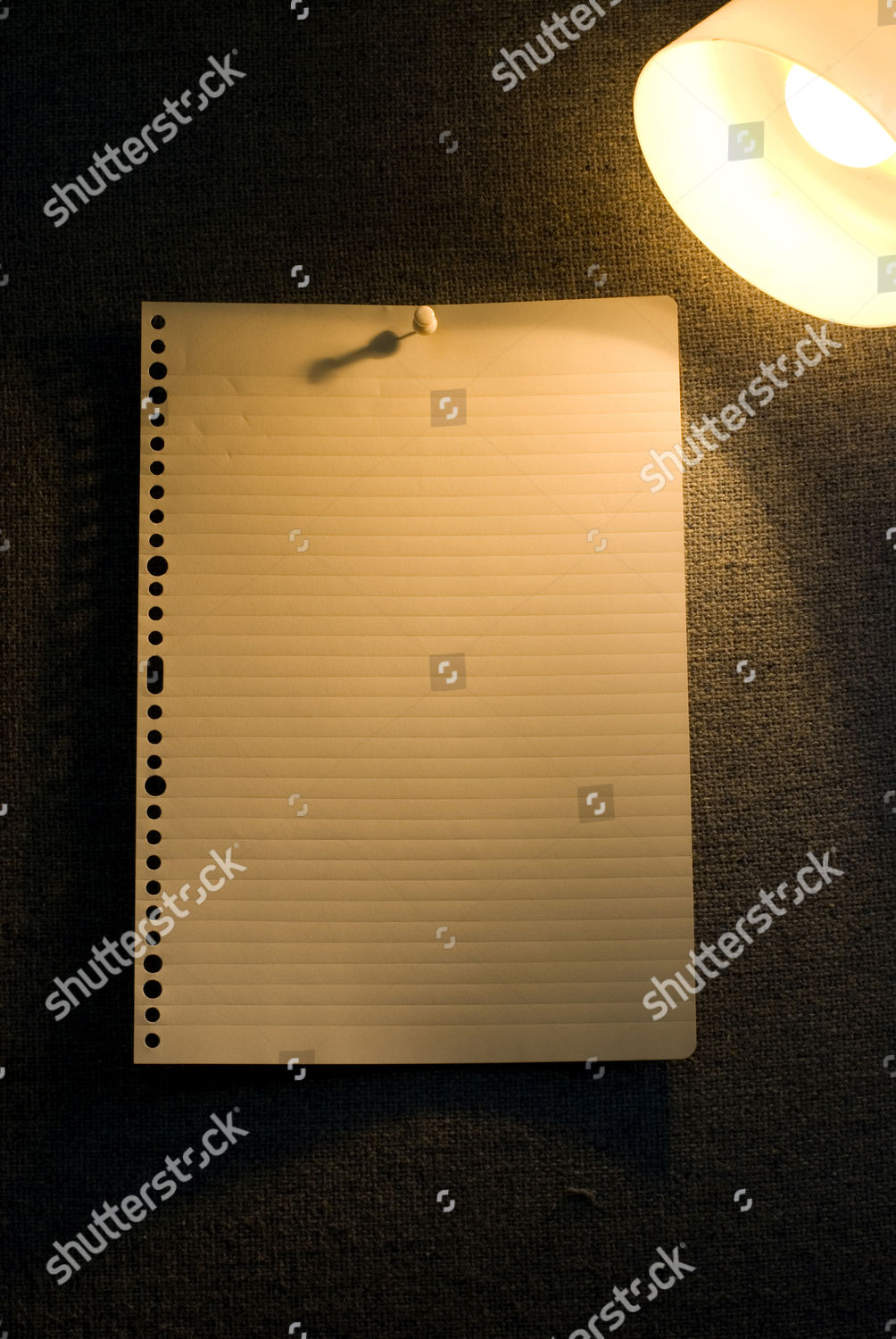 Blank Paper Nailed Wall Lamp Editorial Stock Photo - Stock Image ...
