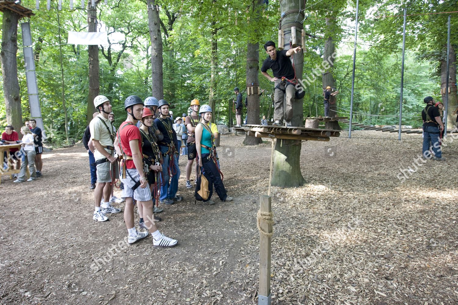 Instructor Explaining How Climb Ropes Course Editorial Stock Photo ...