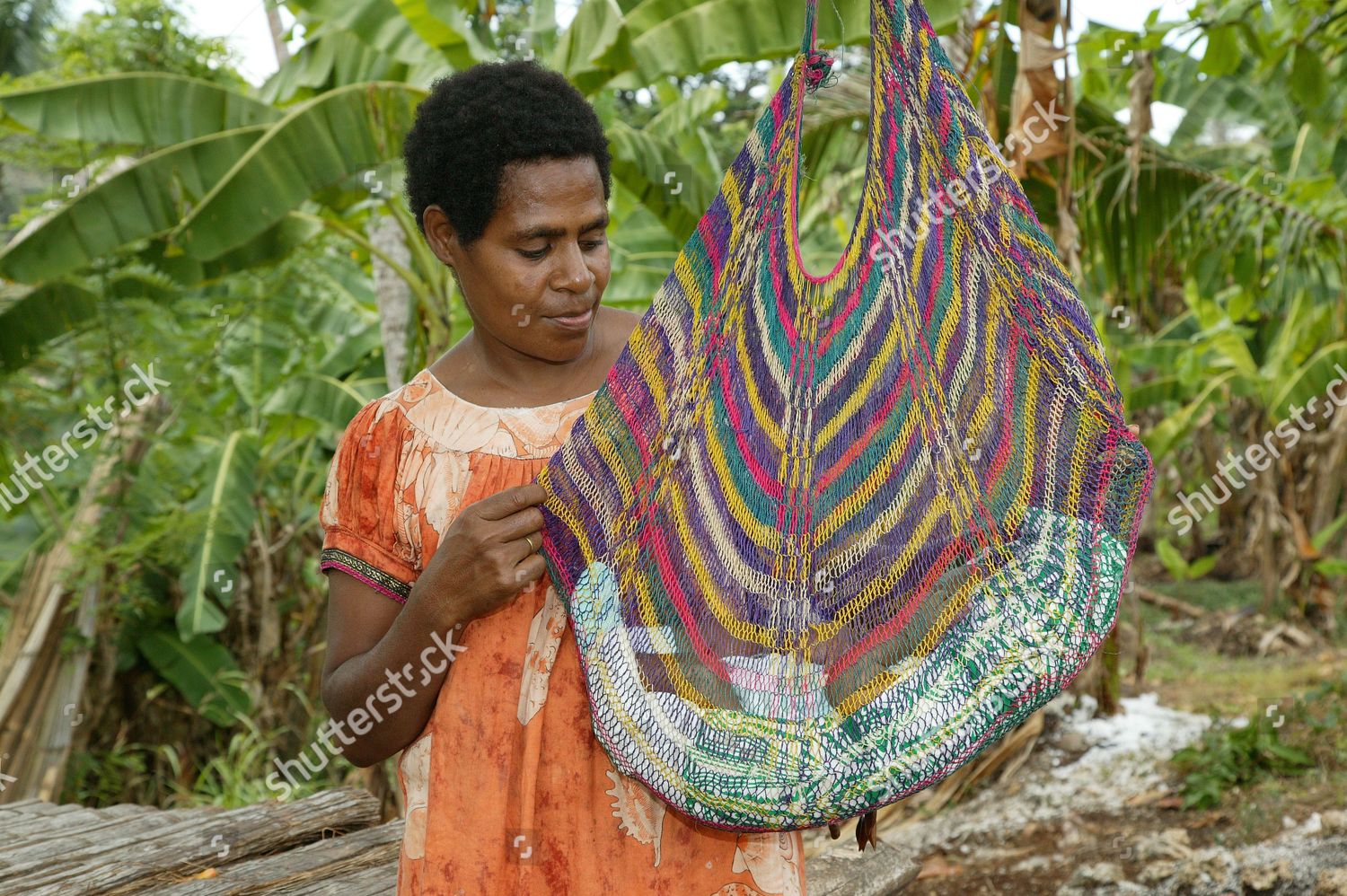 Woman Baby Bilum Typical Bag Png Editorial Stock Photo - Stock Image ...