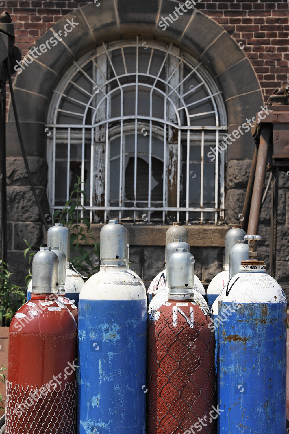 Compressed Gas Bottles Oxygen Acetylene Gas Editorial Stock Photo ...