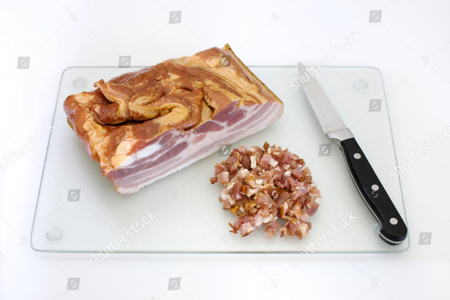 Piece Lean Gammon Bacon Pig Diced Editorial Stock Photo - Stock Image ...