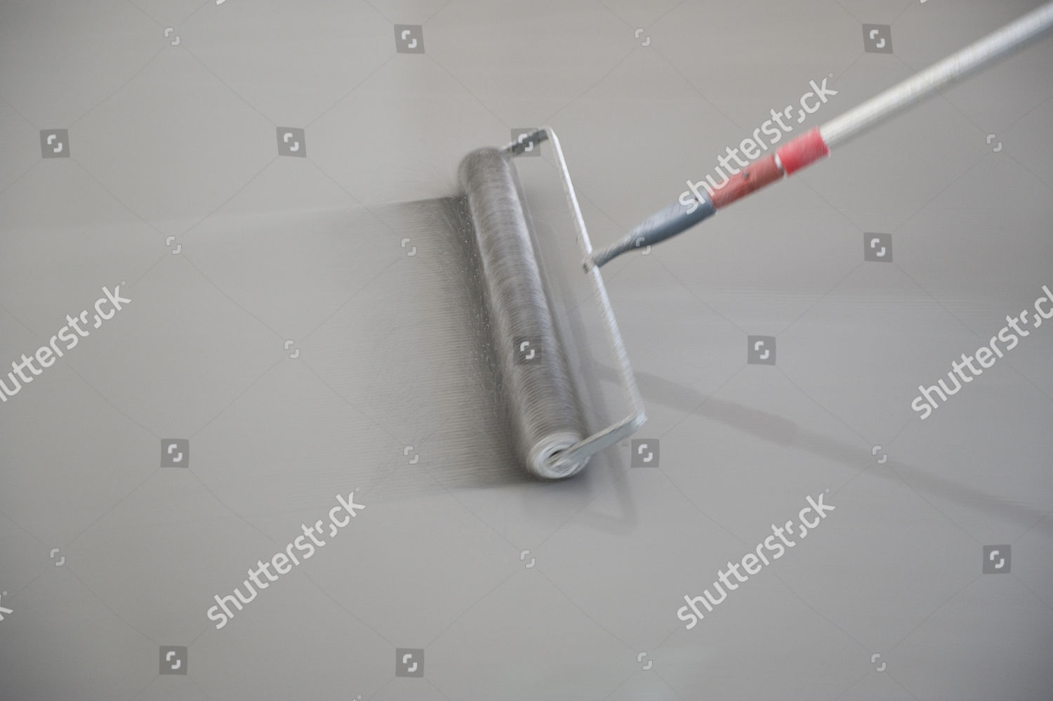 Concrete Filler Spiked Roller Spreading Concrete Editorial Stock Photo ...