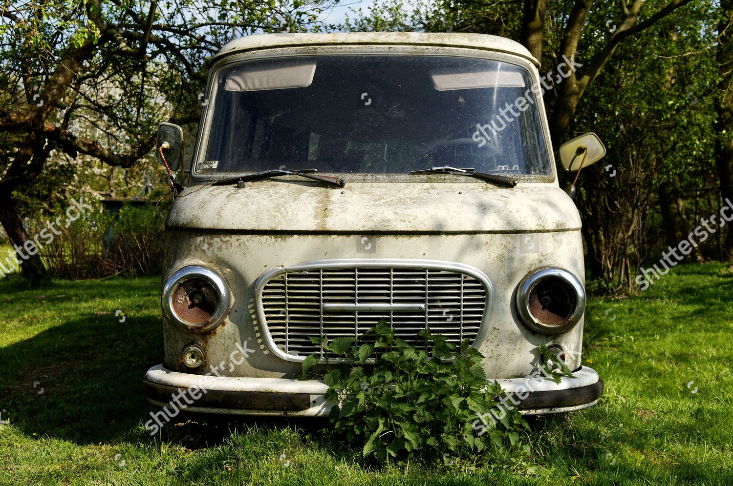 OLD MINIBUS DDR GARDEN ROEGNITZ MECKLENBURG-WESTERN Editorial Stock ...