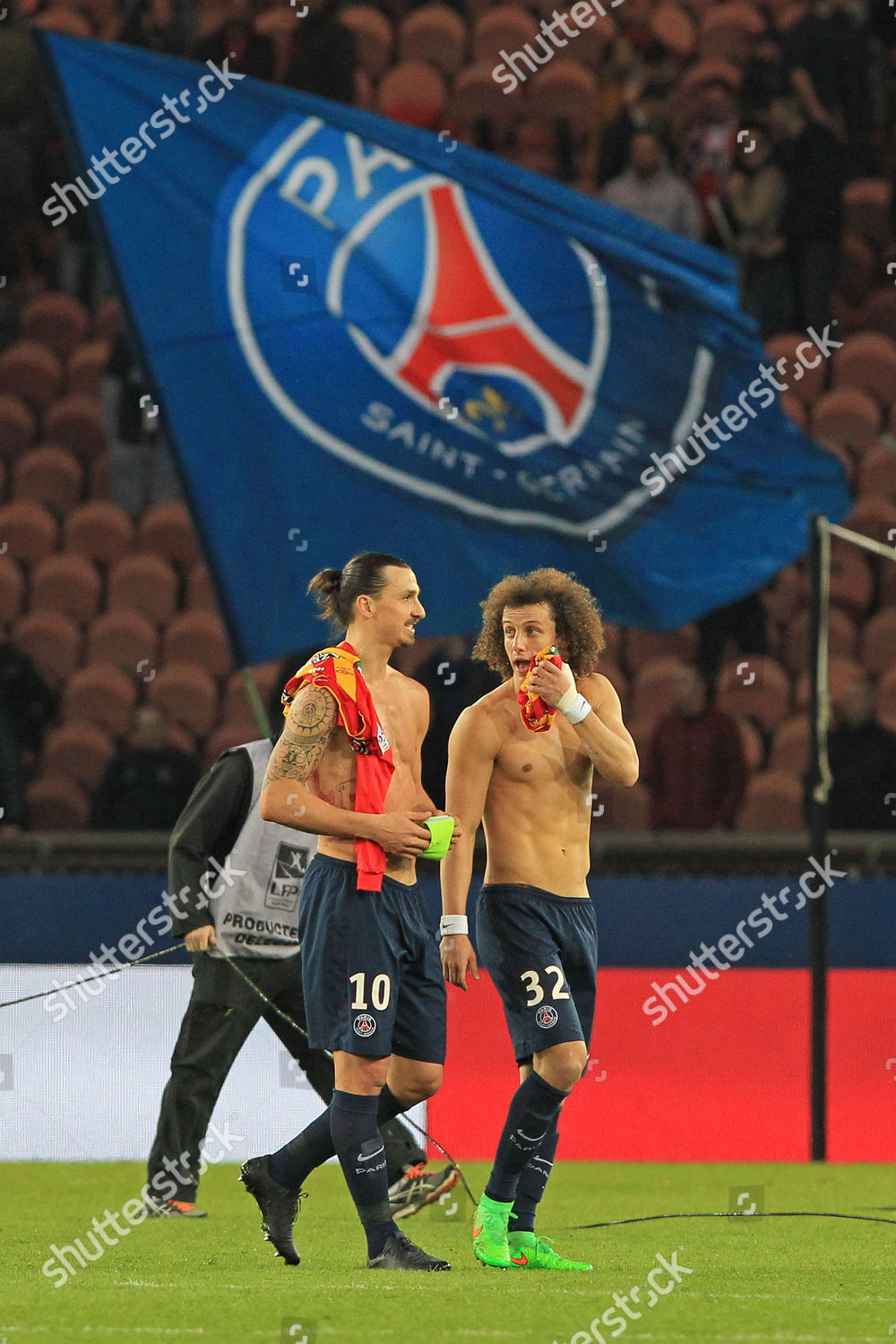 Shirtless Zlatan Ibrahimovic David Luiz Psg Editorial Stock Photo ...