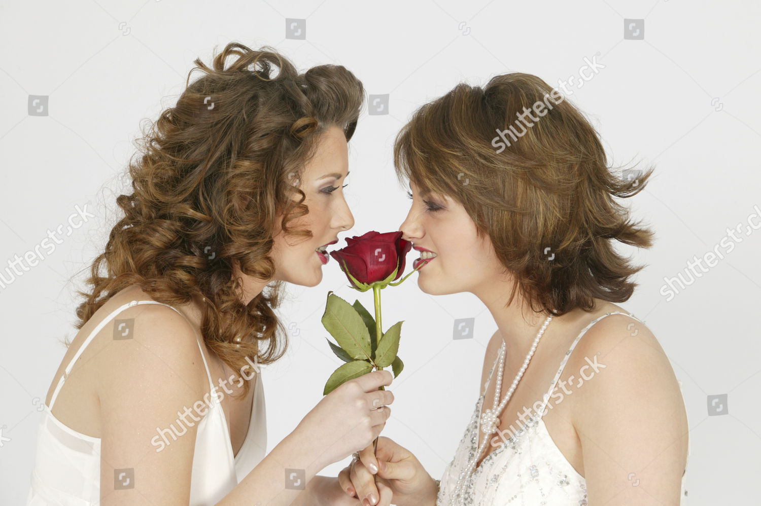 Model Released Portrait Two Brides Holding Editorial Stock Photo ...