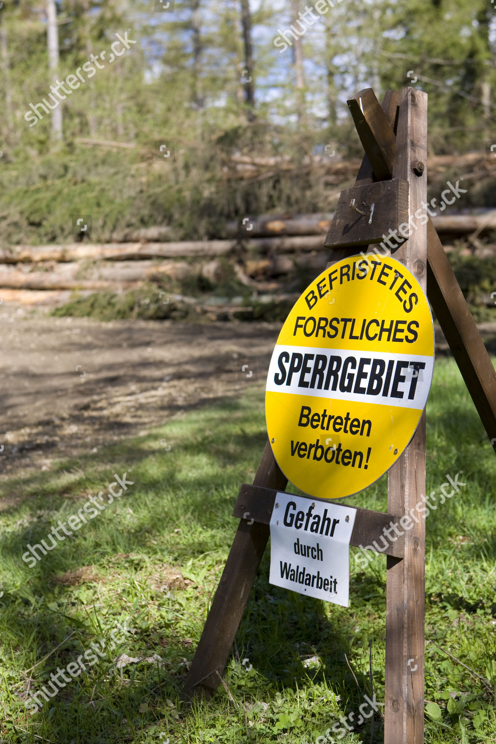 Warning Sign Indicating Prohibited Zone After Editorial Stock Photo ...