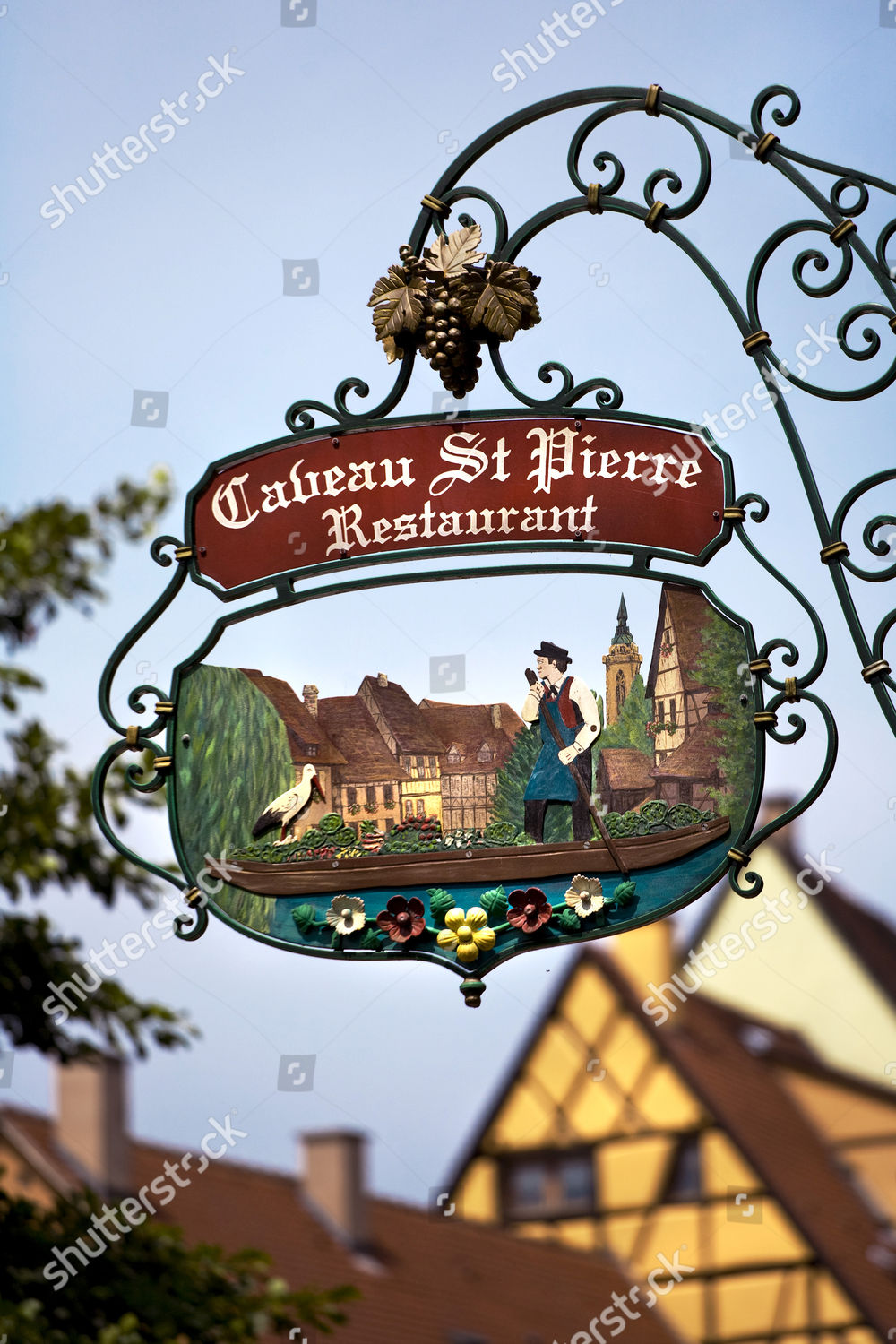 Sign Restaurant Historic Town Centre Alsace Editorial Stock Photo ...