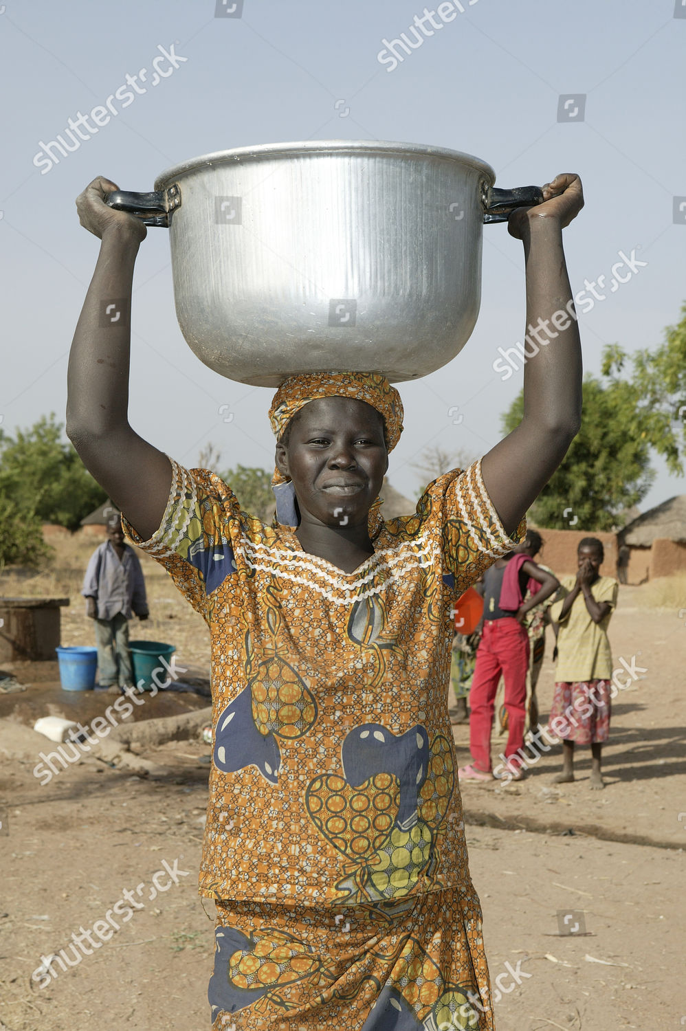 Woman Carrying Pot Water On Her Editorial Stock Photo - Stock Image ...