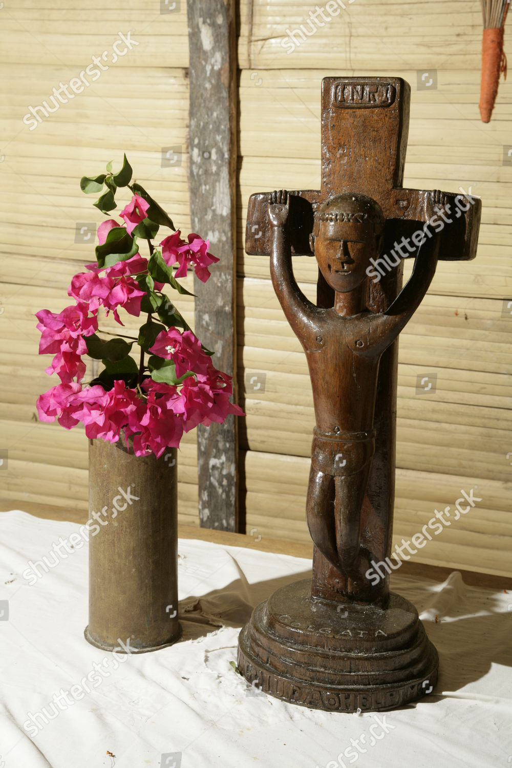 Crucifix Traditionally Carved Wooden Figure Christ Editorial Stock ...