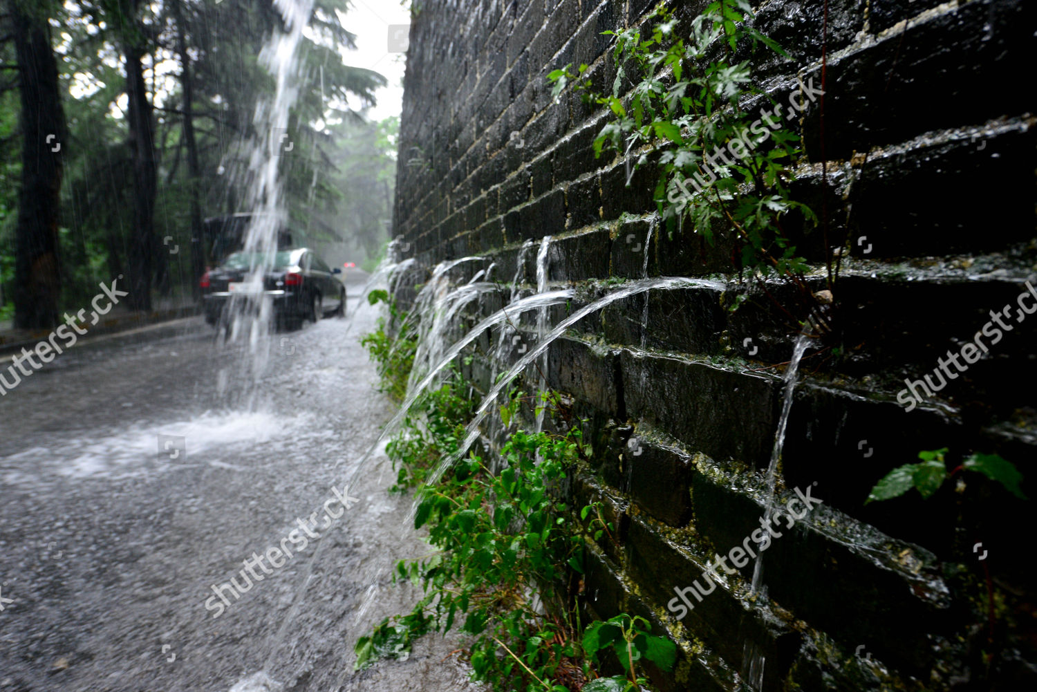Water Seeps Through City Wall Built Editorial Stock Photo - Stock Image ...