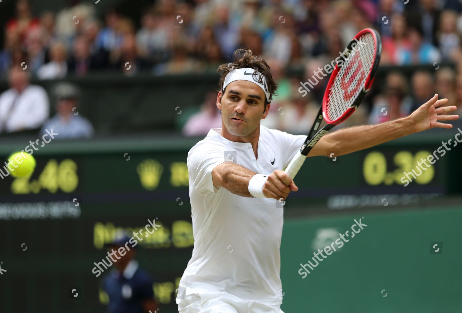 Roger Federer Action Mens Final Against Editorial Stock Photo - Stock ...