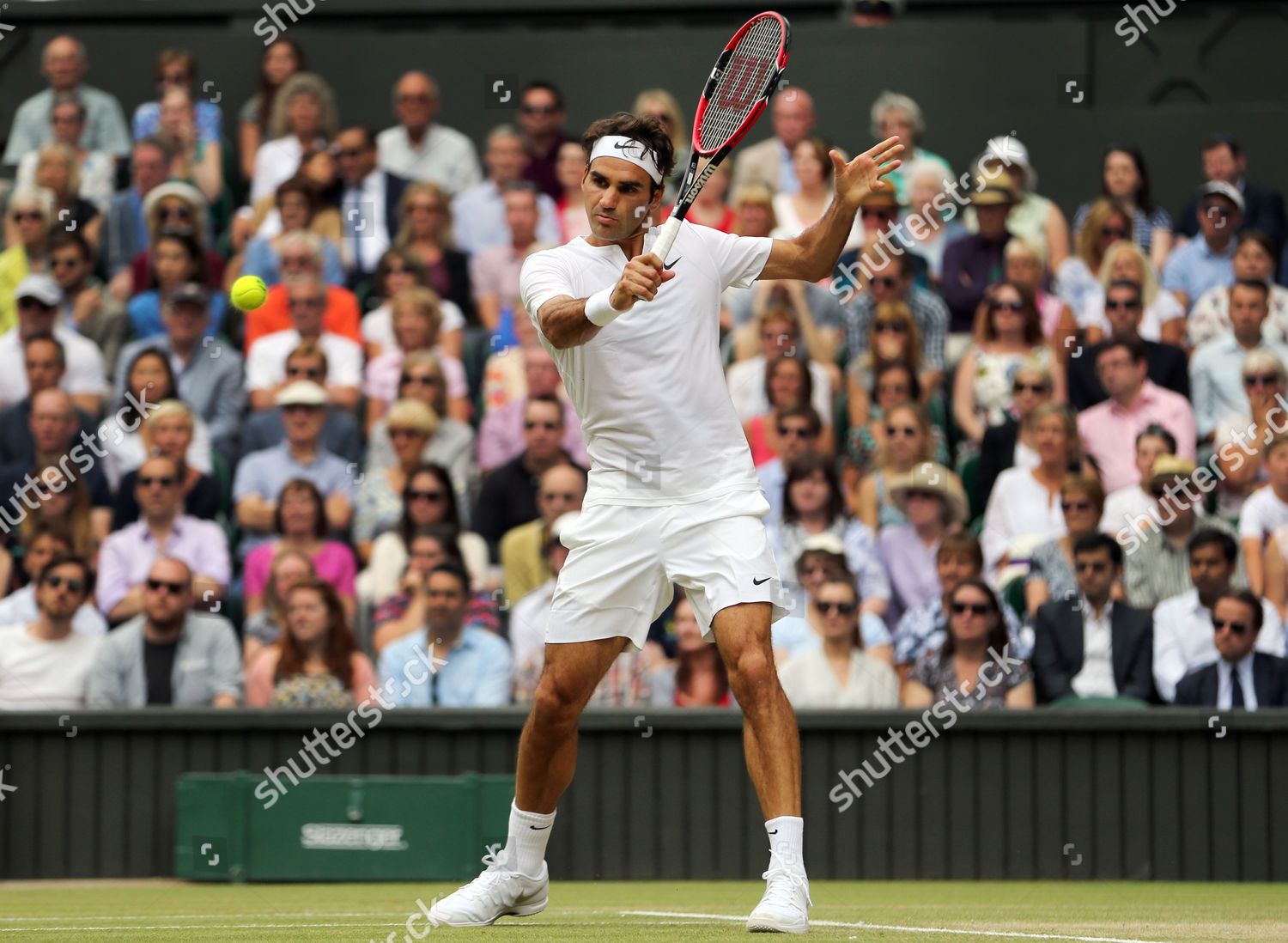 Roger Federer Action Mens Final Against Editorial Stock Photo - Stock ...
