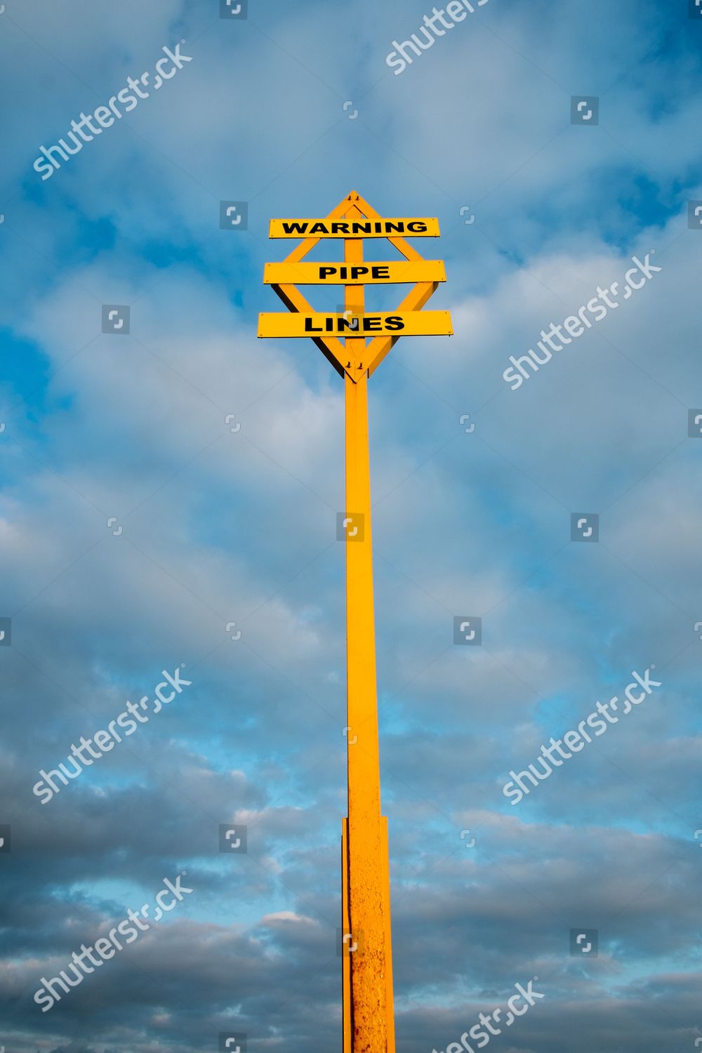 Warning Pipe Lines Sign Port Talbot Editorial Stock Photo - Stock Image ...