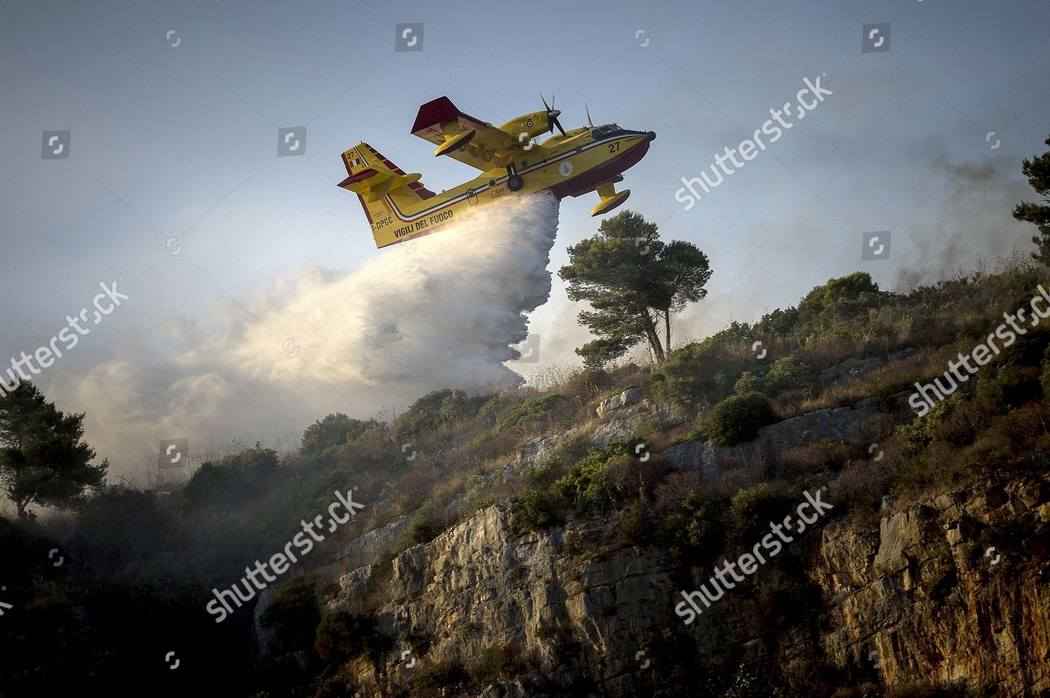 Italian Fire Fighters Fly Canadair Cl415 Editorial Stock Photo - Stock ...