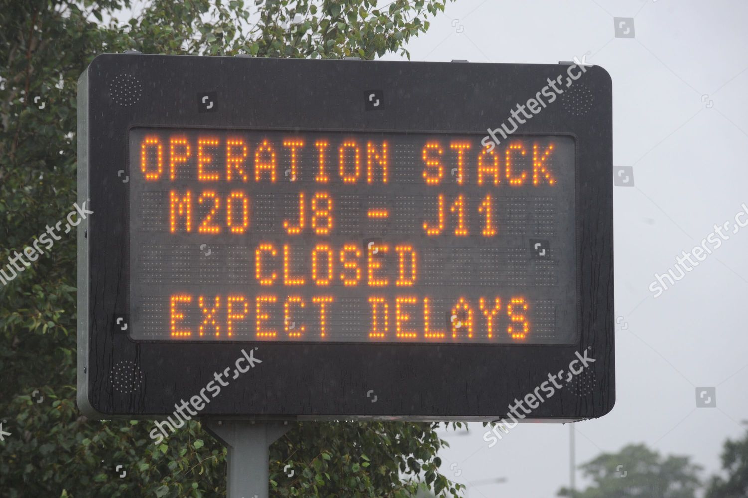 Operation Stack Warning Sign Near Junction Editorial Stock Photo ...