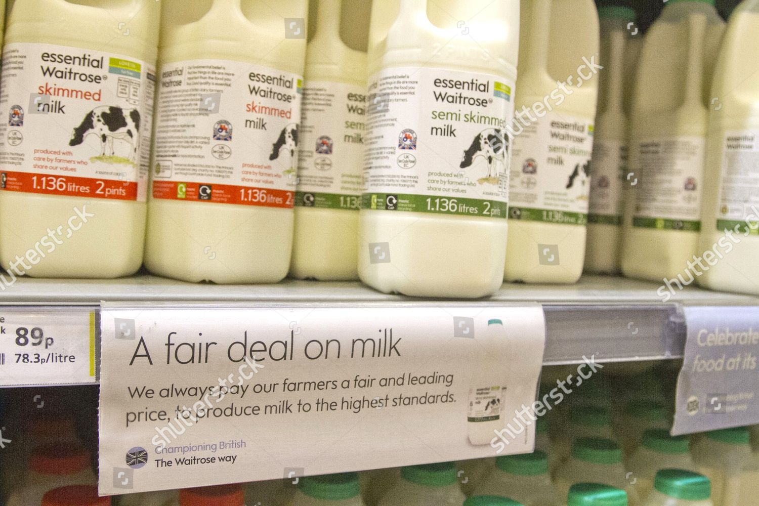 Supermarket Shelves Stacked Milk Bottles Dairy Editorial Stock Photo ...