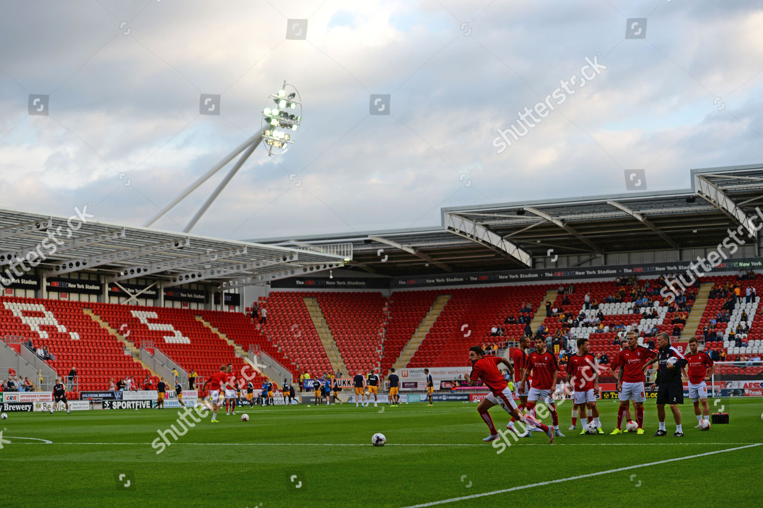 Rotherham United Players Warm Before Kick Editorial Stock Photo - Stock ...