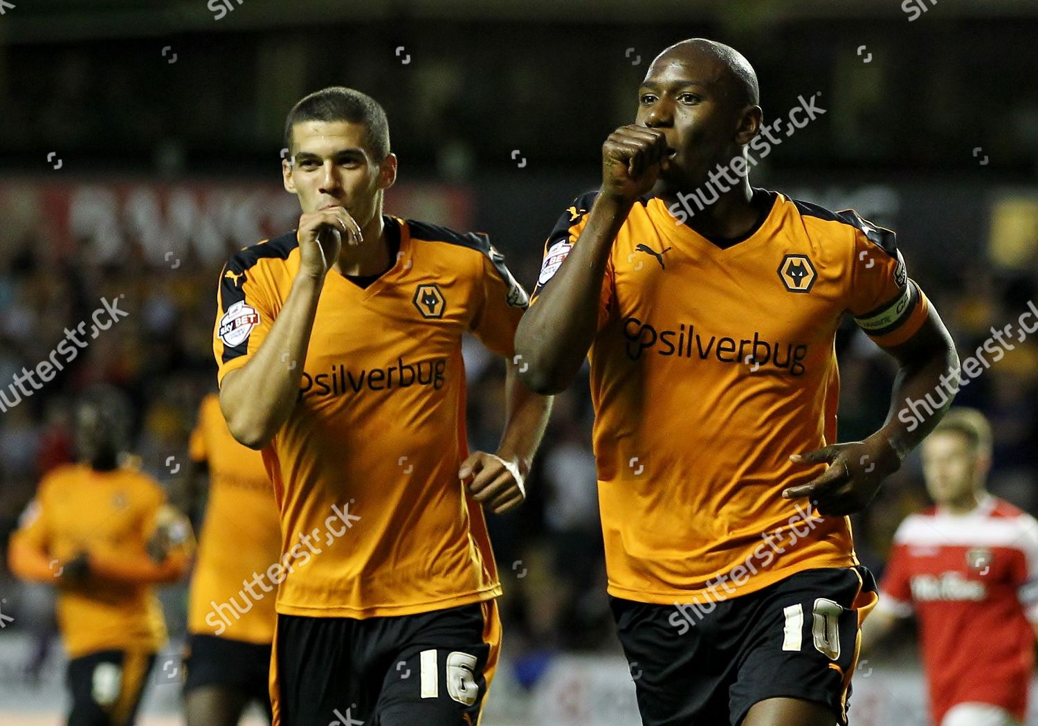 Benik Afobe Wolverhampton Wanderers Celebrates Scoring Editorial Stock ...