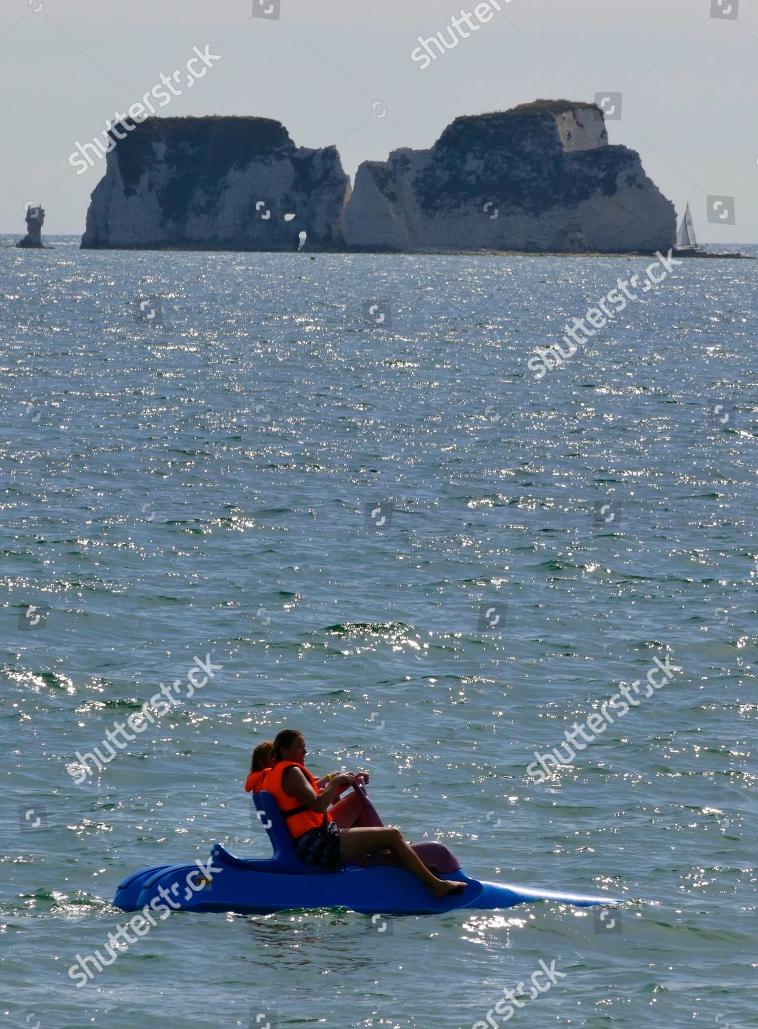 Peddle Boats Goes Past Harry Rocks Editorial Stock Photo - Stock Image ...