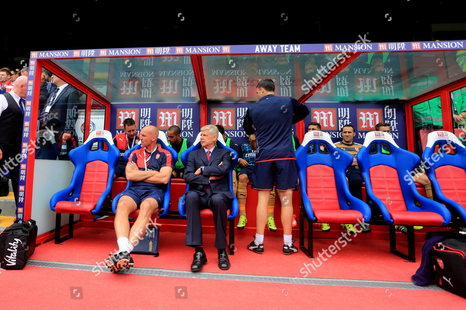 Arsenal Manager Arsene Wenger Dugout Before Editorial Stock Photo ...