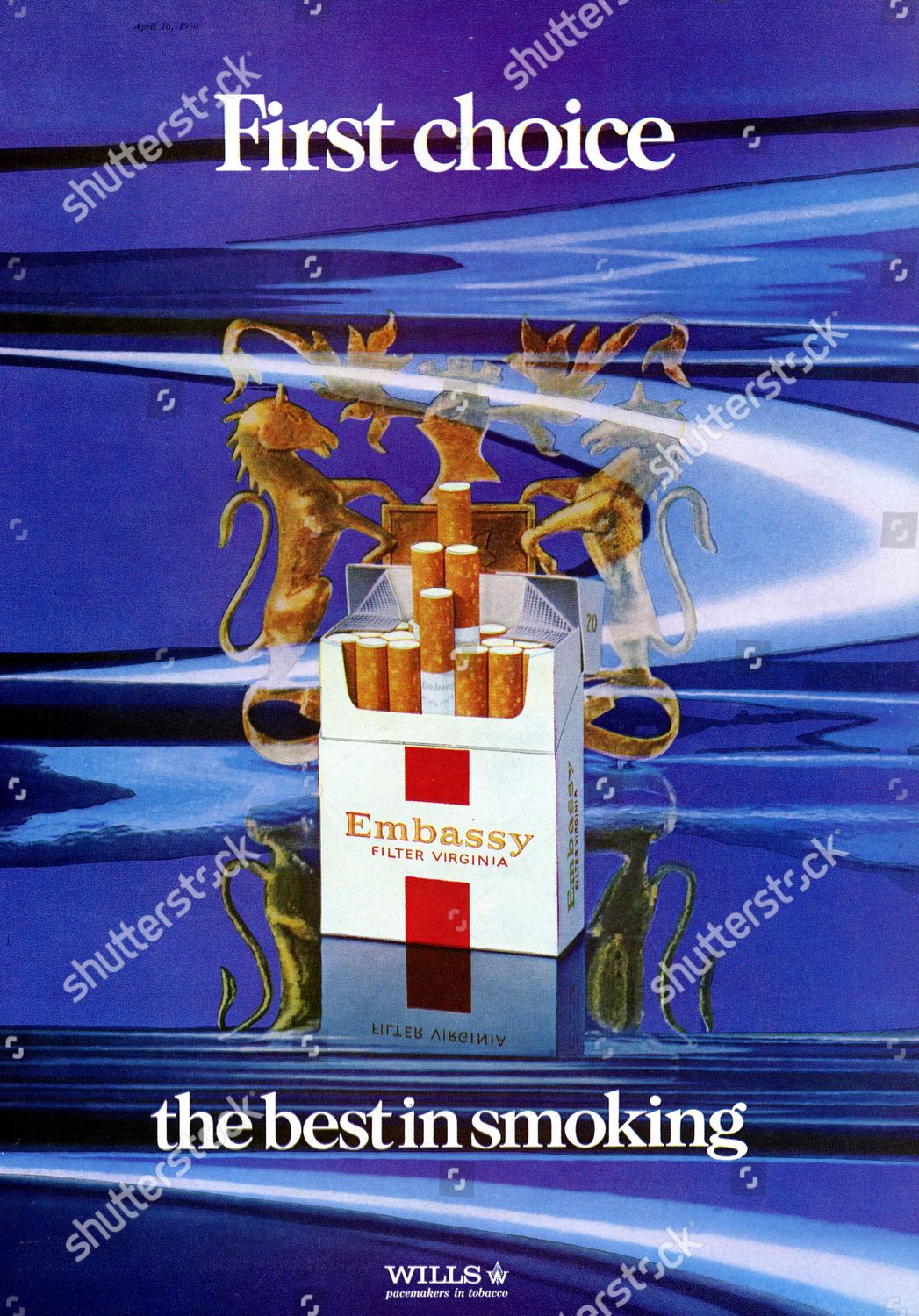 Old Embassy Cigarette Advert Editorial Stock Photo - Stock Image ...