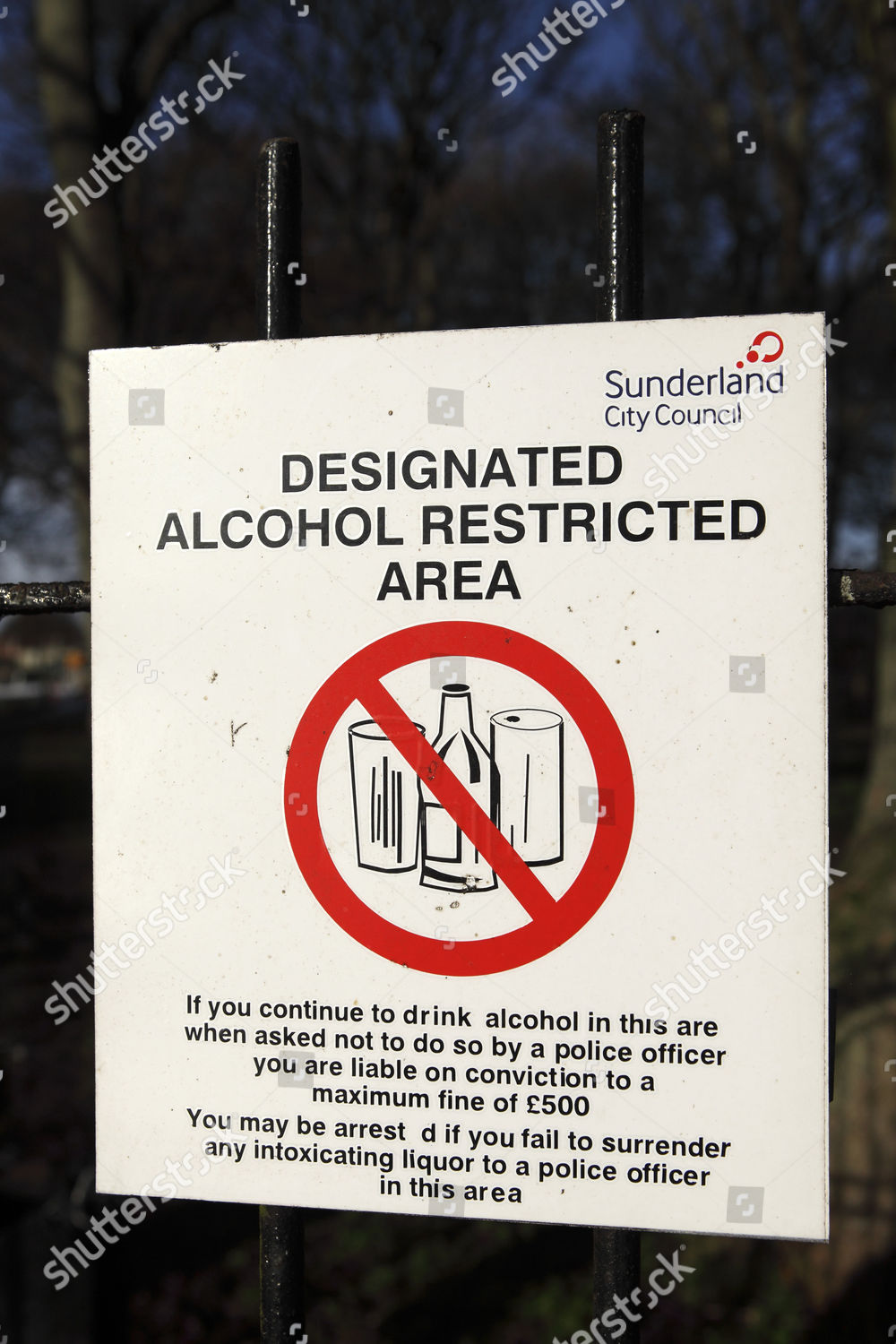 Sign Designated Alcohol Restricted Area Editorial Stock Photo - Stock ...
