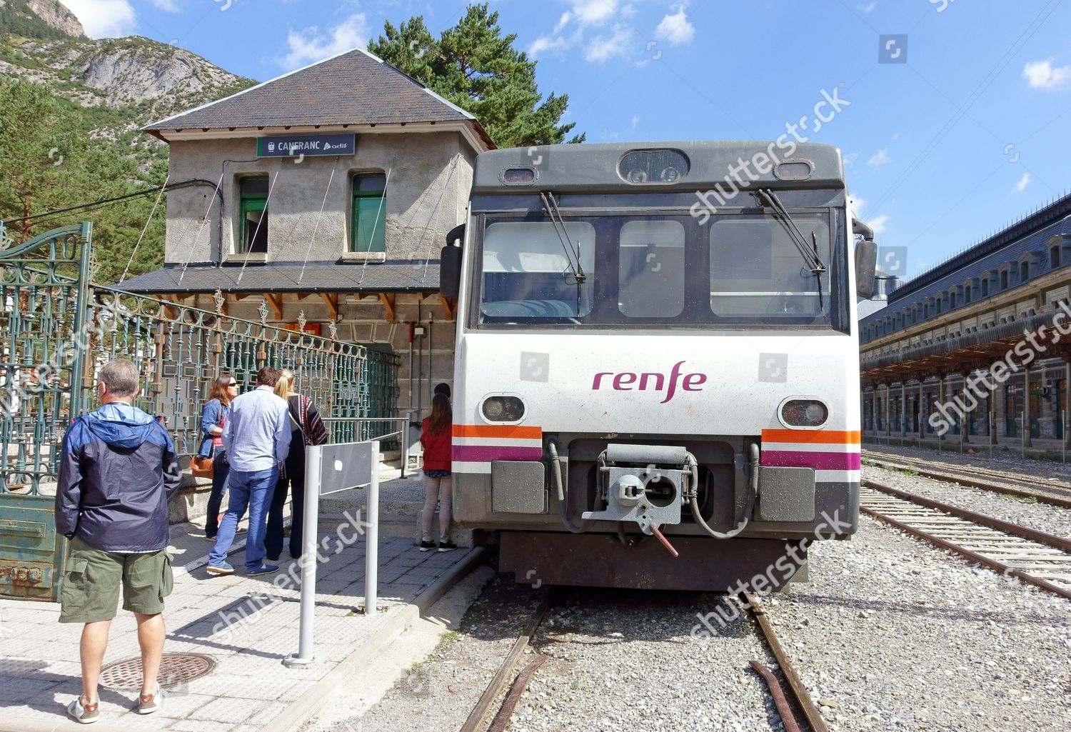 Spanish National Railways Renfe Train Canfranc Editorial Stock Photo ...