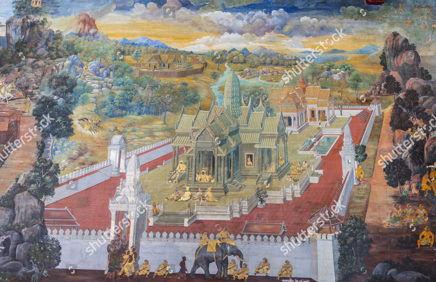 Ramakian Mural Phra Rabiang Gallery Wat Editorial Stock Photo - Stock ...