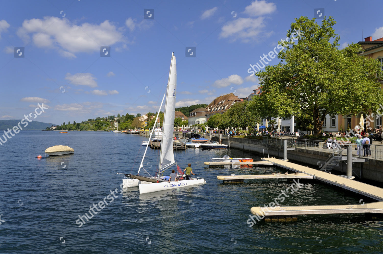 Uberlingen On Lake Constance Lakeside Jetty Editorial Stock Photo ...