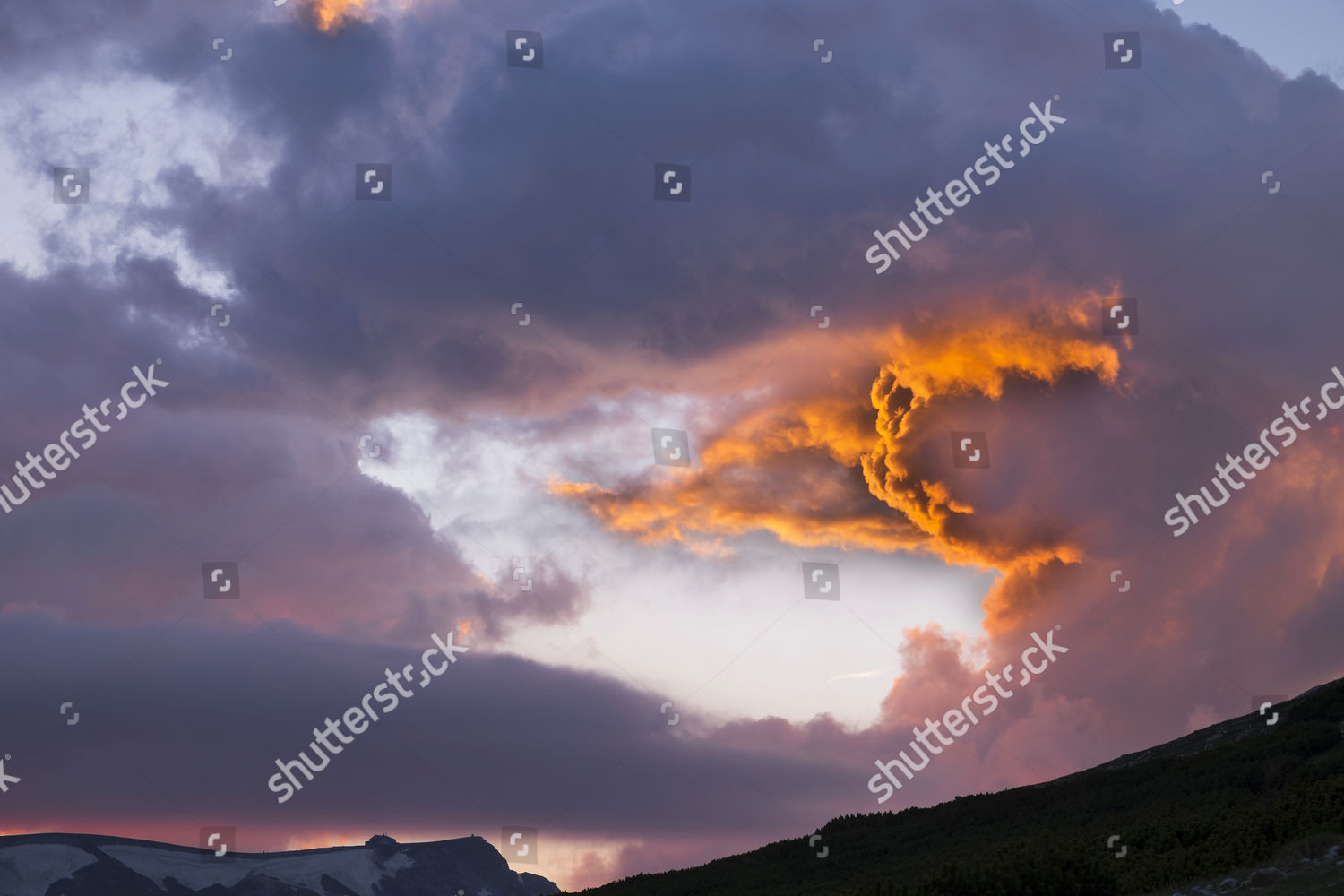 Evening Sky Summit Region Schneeberg Mountain Editorial Stock Photo ...