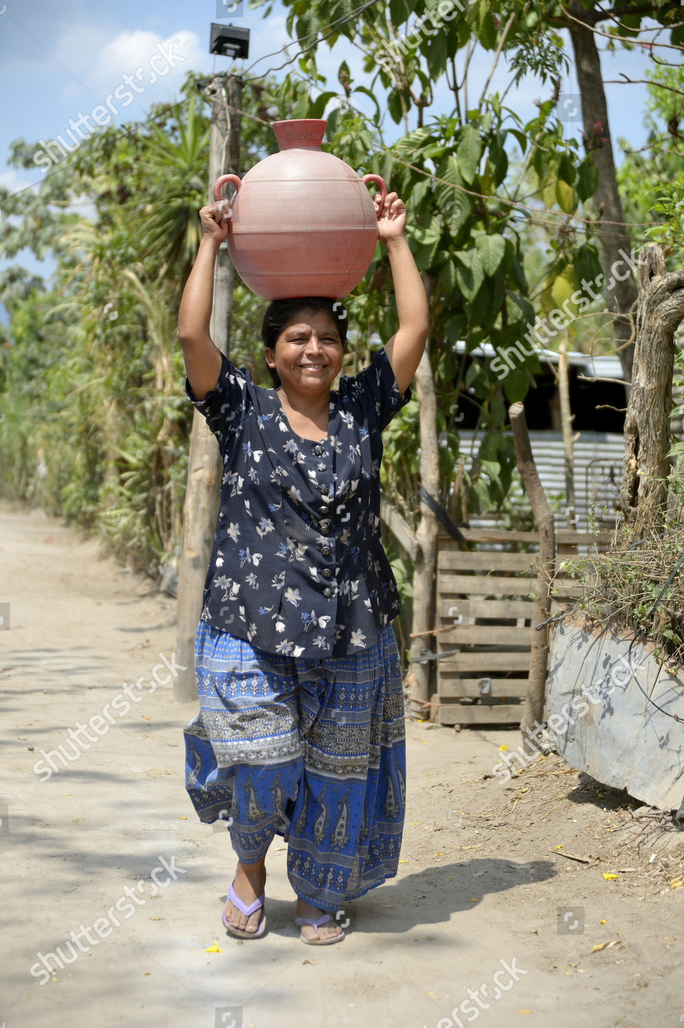 Woman Carrying Water Jug On Her Editorial Stock Photo - Stock Image ...