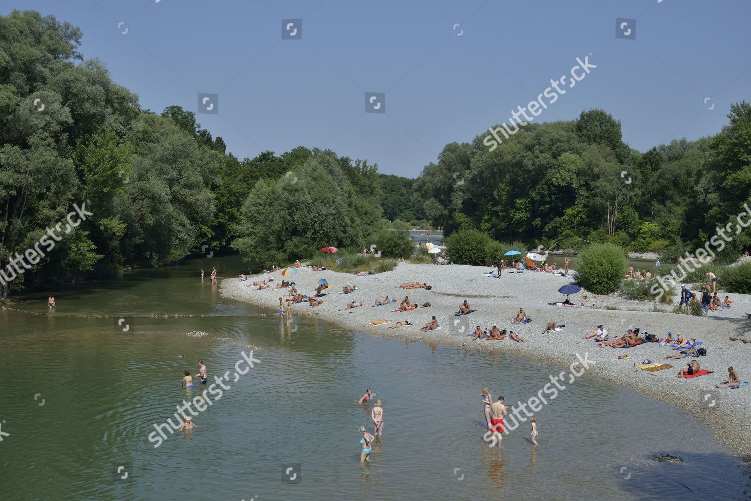 Bathers Flaucher Isar Thalkirchen Munich Upper Editorial Stock Photo ...