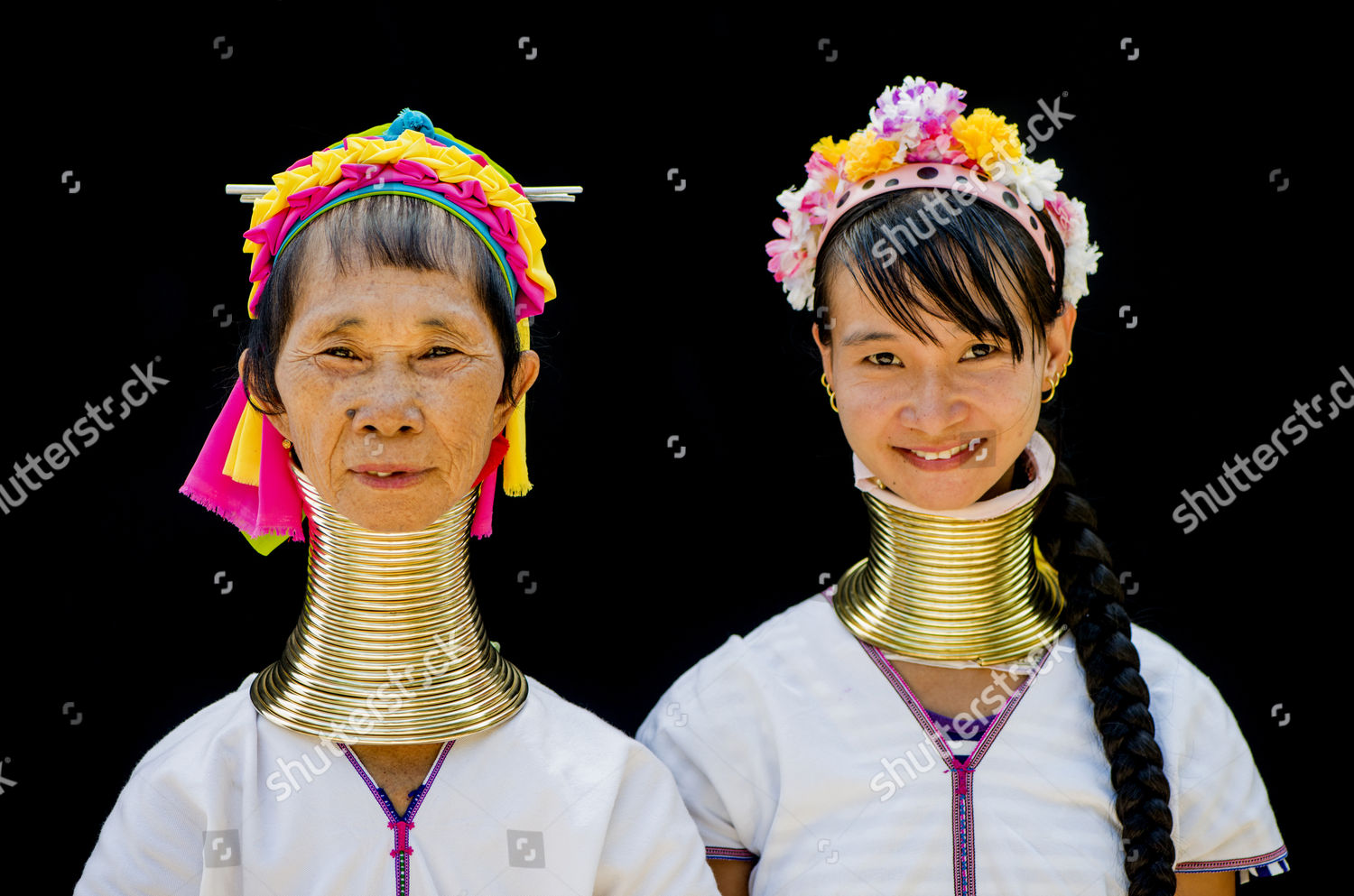Model Released Two Kayan Hill Tribe Editorial Stock Photo - Stock Image ...