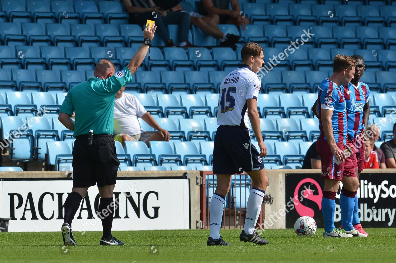 Sid Nelson Receives Yellow Card During Editorial Stock Photo - Stock ...