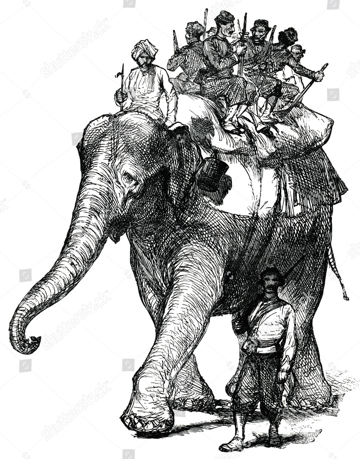 Elephant Transporting Soldiers During War Afghanistan Editorial Stock ...